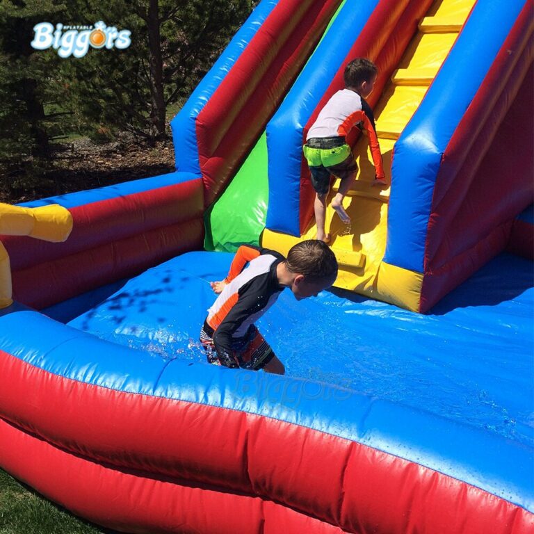 Commercial Grade Giant Inflatable Water Slide Pool With Pvc And Blowers ...