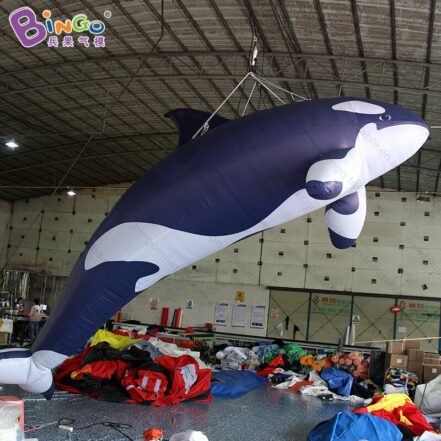 Customized 55m Giant Inflatable Hanging Killer Whale For Event ...