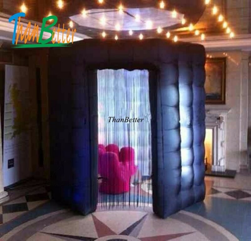 Led Illuminated Black Inflatable Photo Booth Enclosure For Event ...