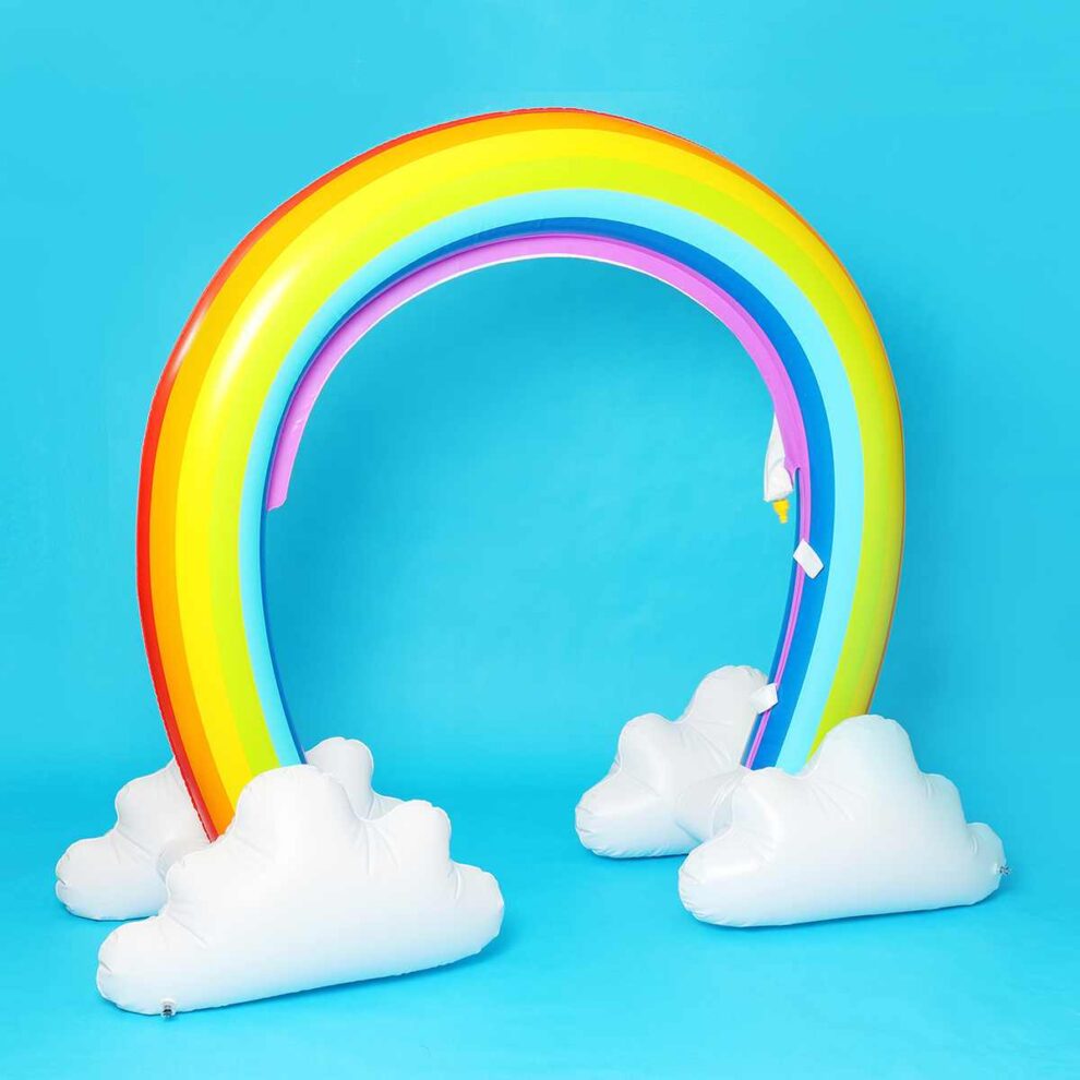 Kids Rainbow Inflatable Water Sprinkler Toy Safe Pvc Gardenbeach Fun ...