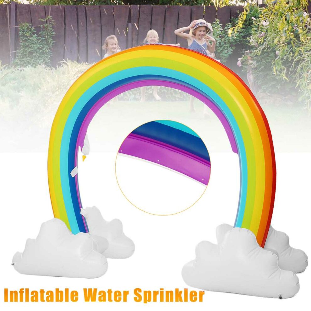 Kids Rainbow Inflatable Water Sprinkler Toy Safe Pvc Gardenbeach Fun ...
