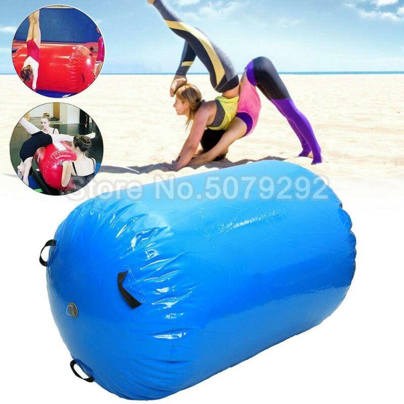 Blue Yoga Inflatable Air Roller 100x85cm Gymnastics Training Barrel ...
