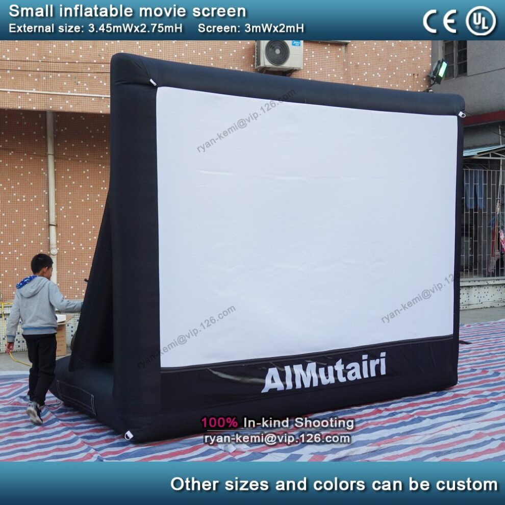 3m Inflatable Outdoor Movie Screen With Rearfront Projection Air Blower ...