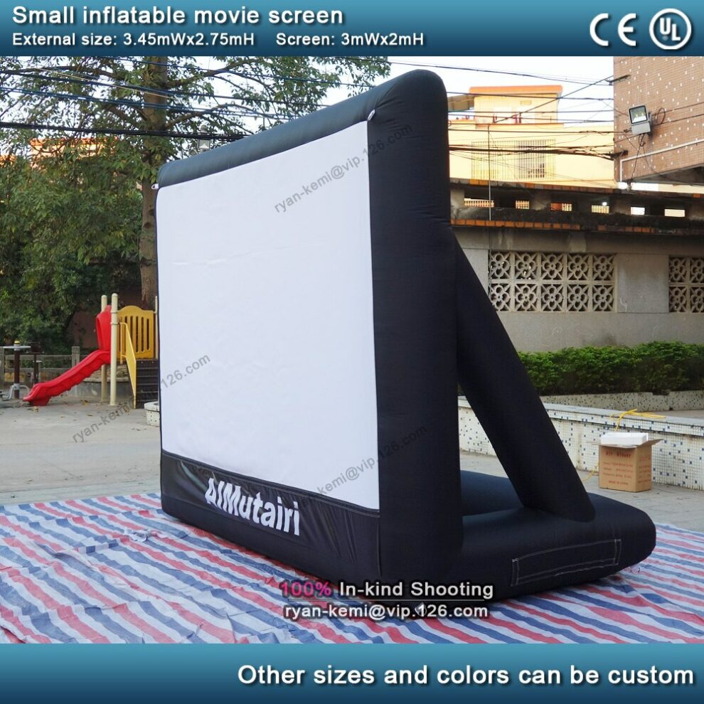 3m Inflatable Outdoor Movie Screen With Rearfront Projection Air Blower ...