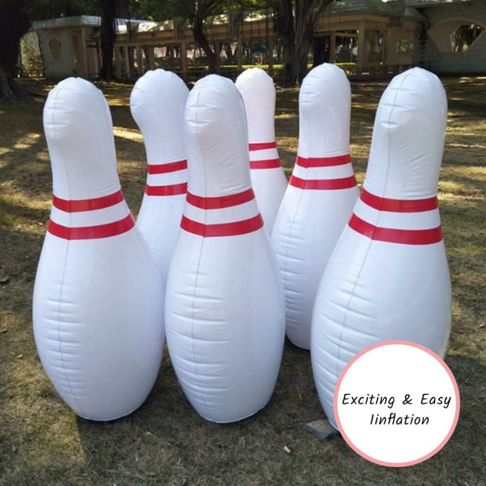 Giant Inflatable Kids Bowling Set 40inch Pins 24inch Ball For Outdoor ...