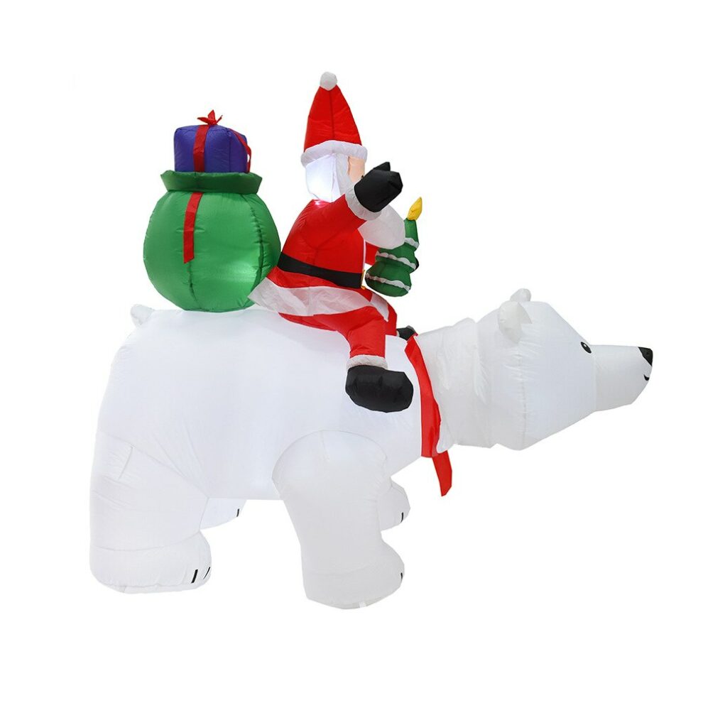 2m Giant Inflatable Santa Claus Polar Bear Ride Indoor Outdoor ...